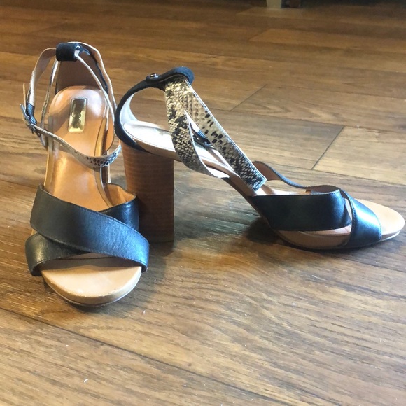 Halogen | Shoes | Halogen Black Stacked Heel Sandal Size | Poshmark